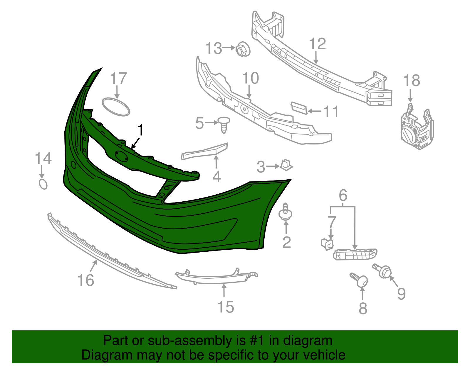 86511-4C200 - Bumper Cover 2012-2013 Kia Optima | Kia.Parts Store