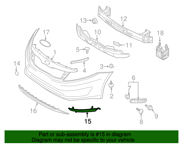 86566-4U000 - Bumper Trim 2011-2013 Kia Optima | Kia.Parts Store