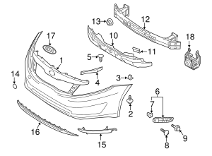 2011-2013 Kia Optima OEM NEW 11-13 Kia Optima Bracket-Front Bumper Side ...