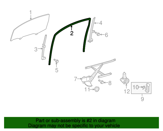 2007-2017 Toyota Tundra Glass Run 68151-0C040 | OEM Parts Online