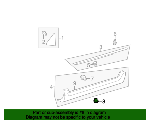 Genuine Toyota Lower Molding Retainer part# 76923-52021 for 2008-2014 ...