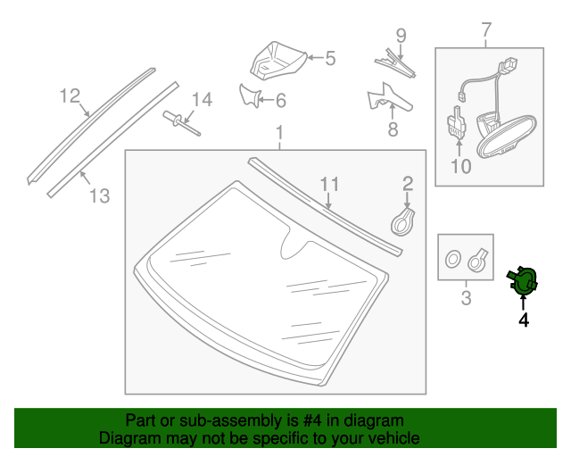 2013-2020 Audi Rain Sensor Retainer Spring 8U0-907-671 | Genuine Audi Parts