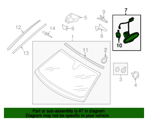 8T0-857-511-AF-EP5 - Interior Rear View Mirror 2012-2018 Audi ...