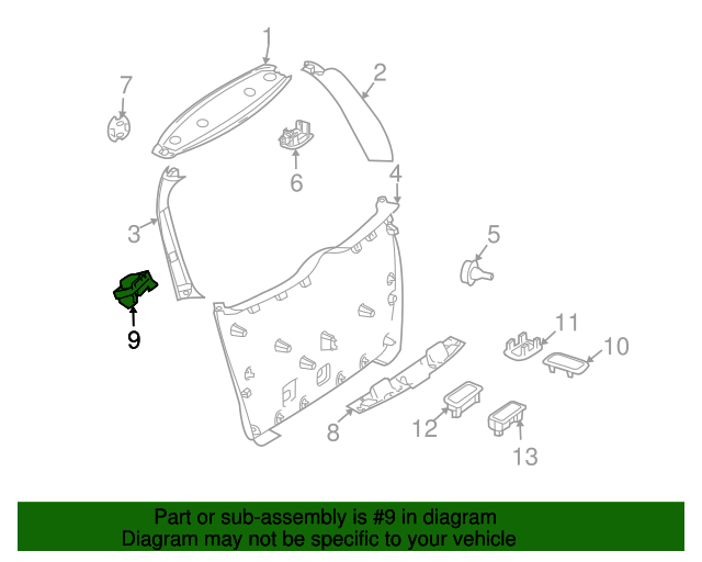 164-760-05-61 - Handle, Inside 2006-2012 Mercedes-Benz | Mercedes-Benz ...