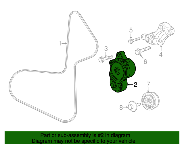 2014-2019 Mopar Serpentine Tensioner 68325057AA | TascaParts.com