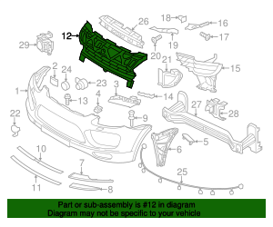 958-505-683-11 - Bumper Cover Support Rail 2011-2014 Porsche Cayenne ...