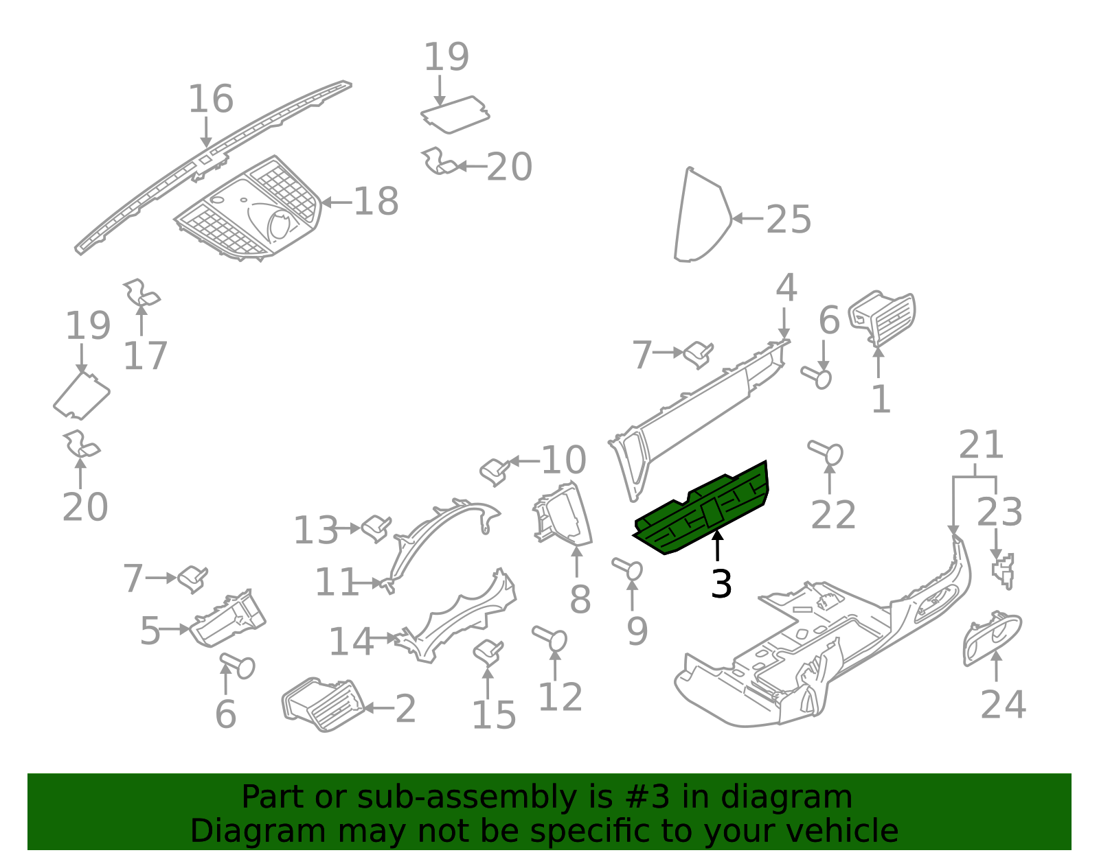 2019-2024 Porsche Macan Center Duct 95B-819-110-E-G0B | Sunset Porsche ...