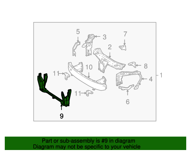221-620-03-15 - Radiator Support Panel 2007-2014 Mercedes-Benz ...