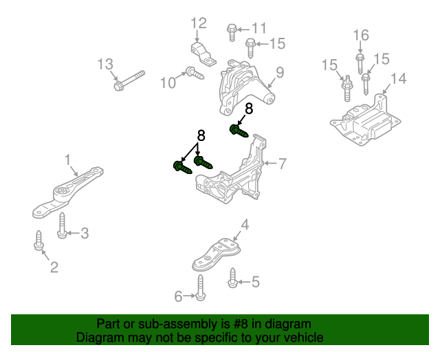 N-911-055-01 - Mount Bracket Bolt 2016-2018 Audi A3 Sportback e-tron ...