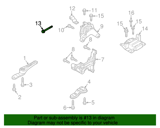 N-912-040-01 - Motor Mount Screw 2015-2023 Audi | Audi OEM Parts
