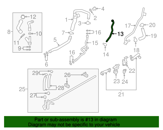 2017-2023 Porsche Engine Coolant Hose 9A2-106-550-30 | Sunset Porsche Parts