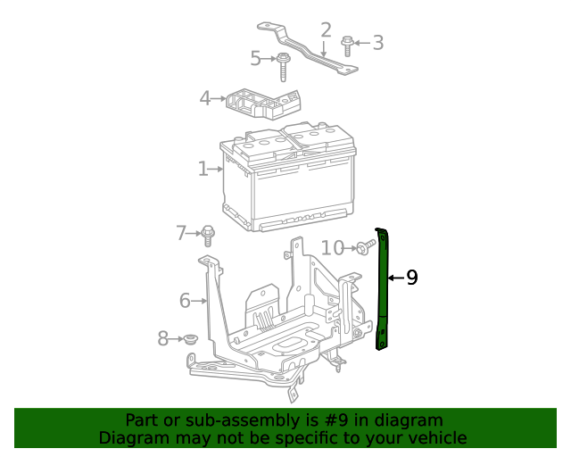 2020-2023 GM Battery Tray Front Brace 84554269 | GMPartsDirect.com