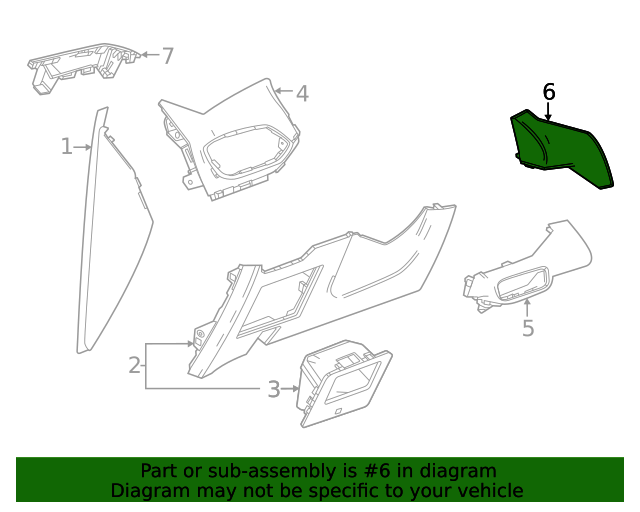 42578257 - Black Instrument Panel Lower Center Trim Plate Applique 2021 ...