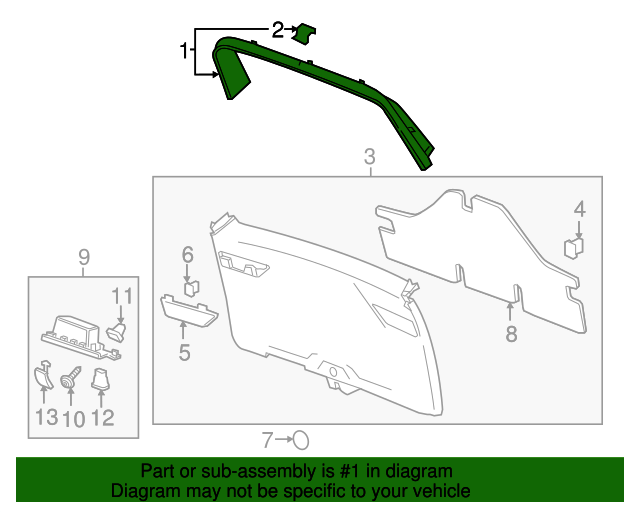 2017-2023 GMC Acadia Light Ash Gray Liftgate Upper Trim Finish Panel ...