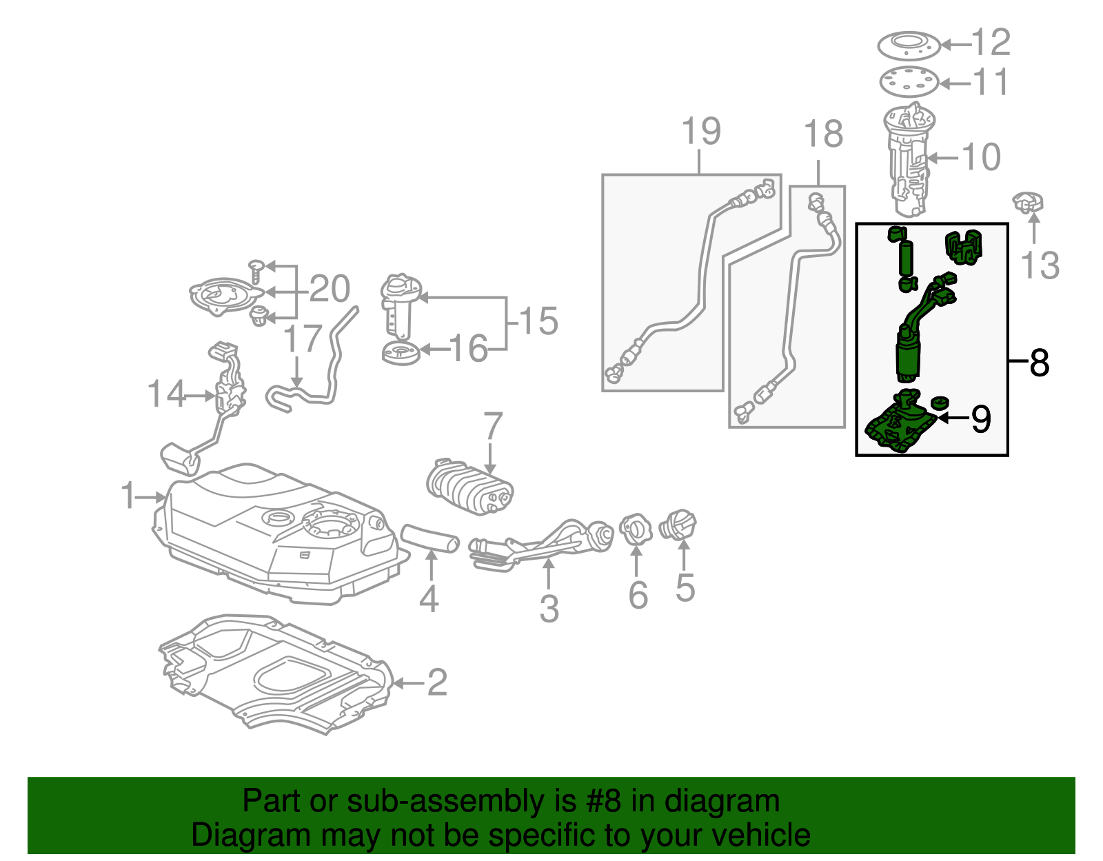 17040-S2A-930 - Fuel Pump Assembly 2000-2005 Honda S2000 | Honda Parts ...
