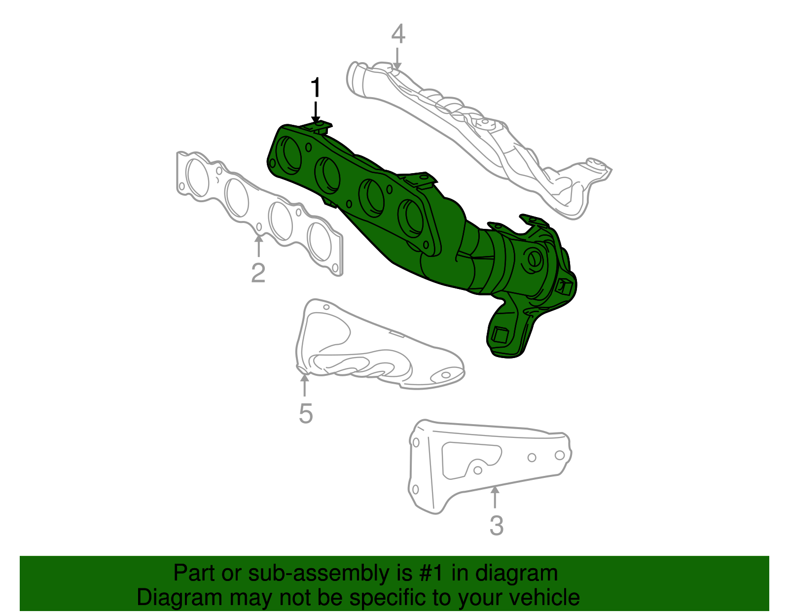 Genuine Toyota Exhaust Manifold part# 17141-0T040 for 2008-2012 Toyota ...