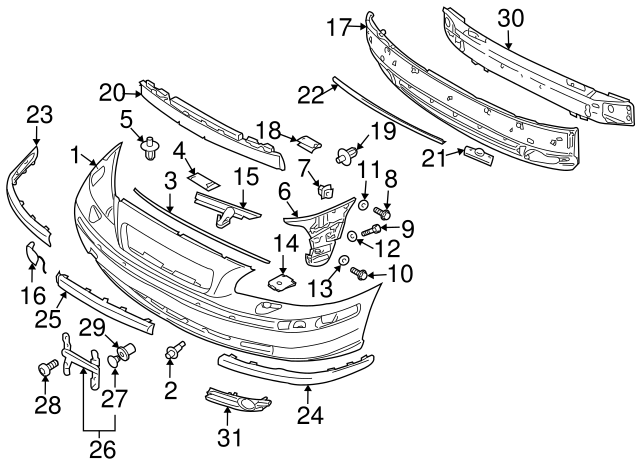 Front bumper cover reinforcement beam part number | SwedeSpeed - Volvo ...