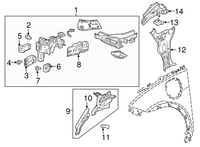 2017-2020 Chevrolet Bolt EV Reinforcement - Driver's Side (LH) 42397859 ...