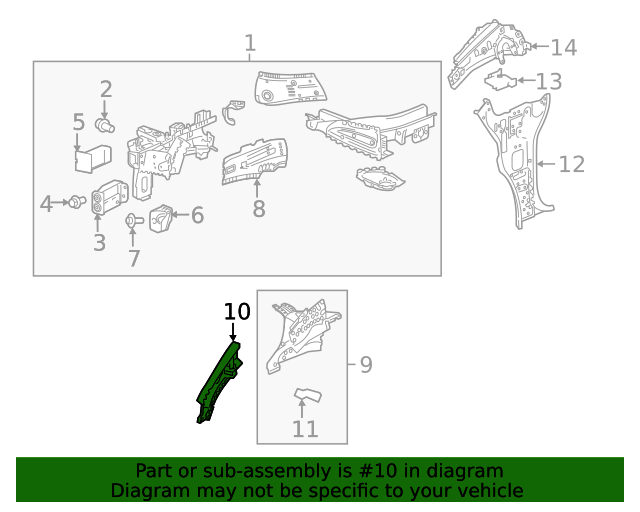 2017-2023 Chevrolet Bolt EV Front Driver Side Wheelhouse Panel ...
