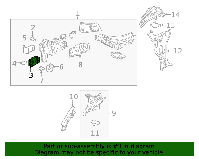 2017-2023 Chevrolet Frame Rail End 42734902 | GMPartsDirect.com