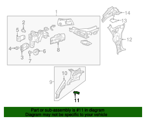 2017-2020 Chevrolet Bolt EV Panel Extension Bracket 94522952 ...