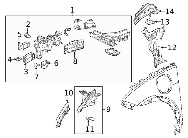 2017-2023 Chevrolet Driver Side Underbody Brace Reinforcement 42397860 ...
