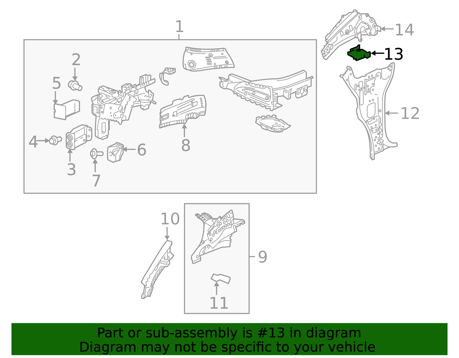 94536918 - Driver Side Instrument Panel Outer Support 2017-2023 ...