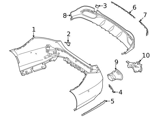 2021-2023 Mercedes-Benz Bumper Trim 223-885-36-04 | MB Parts Center