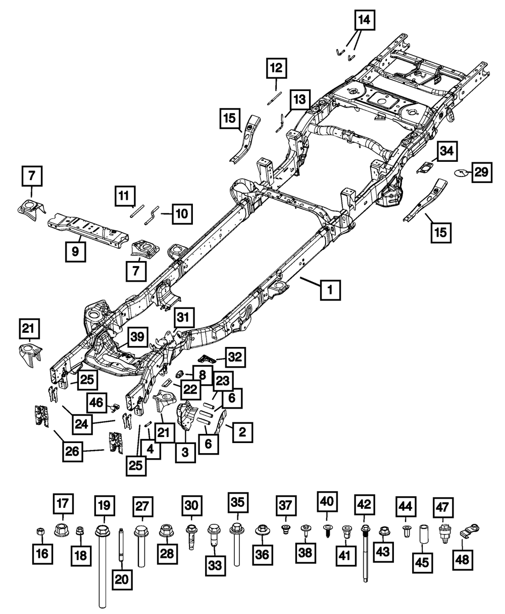 2023 Ram 2500 Chassis Frame Assembly 68534064AA | Mopar eStore
