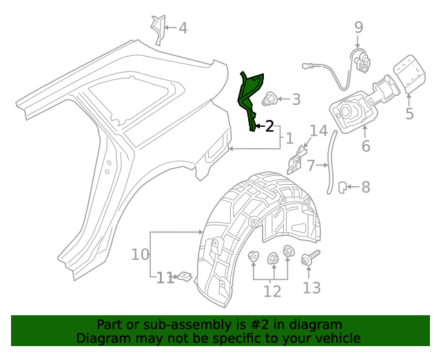 8W9-809-649 - Tail Lamp Pocket 2017-2023 Audi A4 allroad | Audi OEM Parts