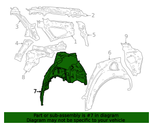 61607-62900 - Wheel Housing Side Panel - 2021-2023 Toyota Mirai | OEM ...