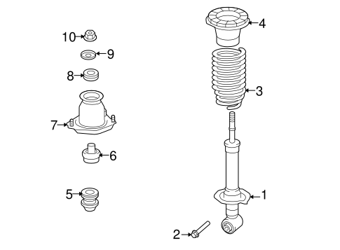 Struts & Components for 2009 Toyota Matrix | Longo Toyota Parts