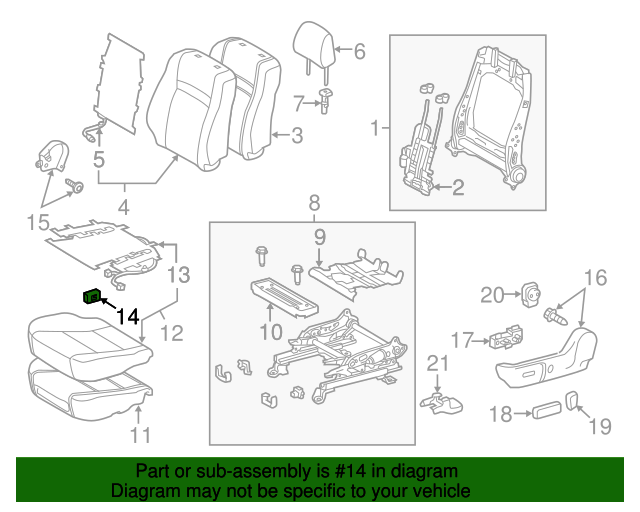 2012-2015 Toyota Seat Heater Control Module (Left, Right) 87501-06010 ...