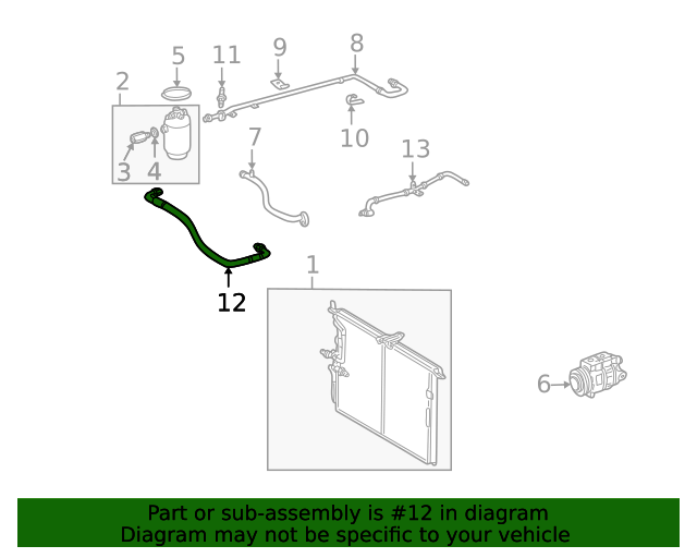 2002-2018 Mercedes-Benz AC Hoses 463-500-92-72-64 | MB OEM Parts