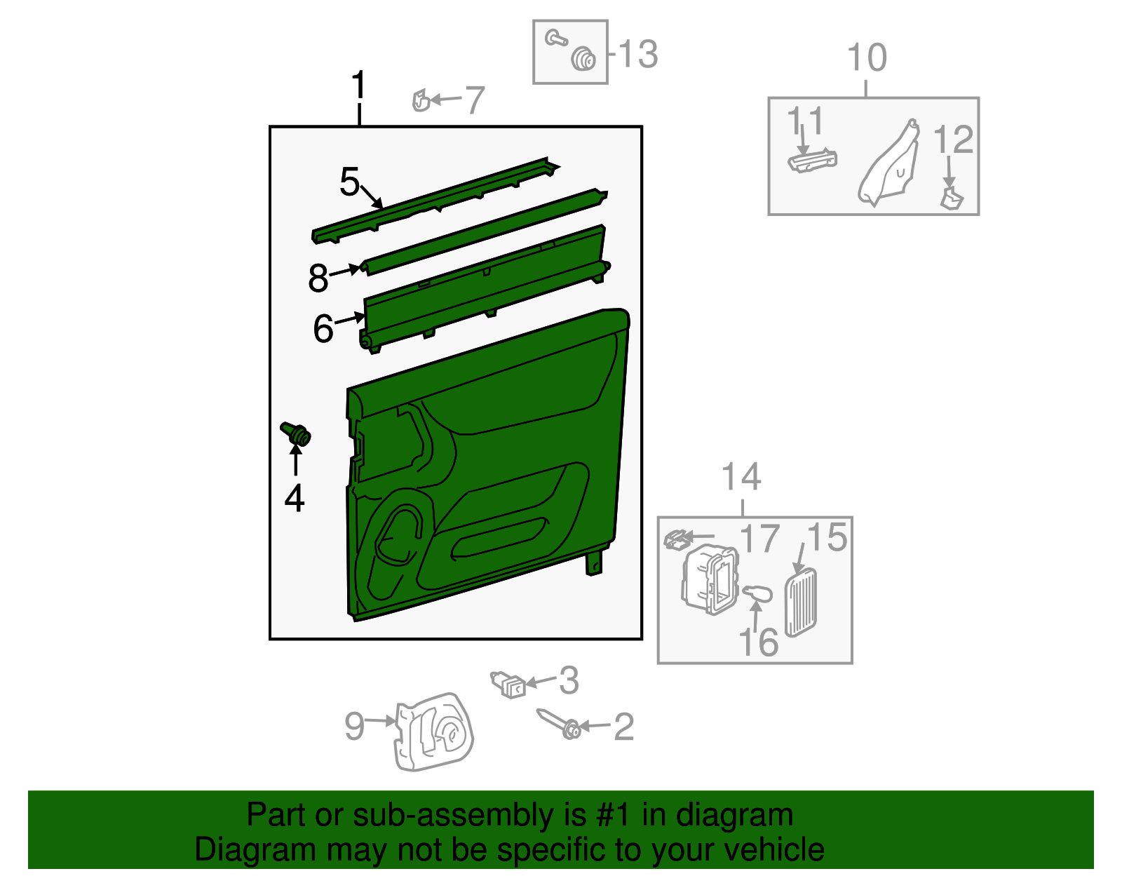 Genuine Toyota Door Trim Panel part# 67690-08101-E0 for 2004-2005 ...