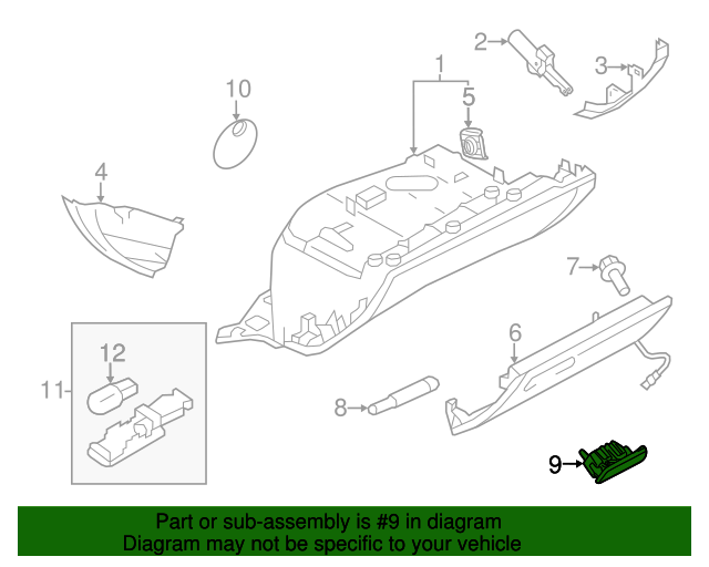 8K1-857-131-A-3Q7 - Glove Box Latch 2008-2017 Audi | Audi OEM Parts