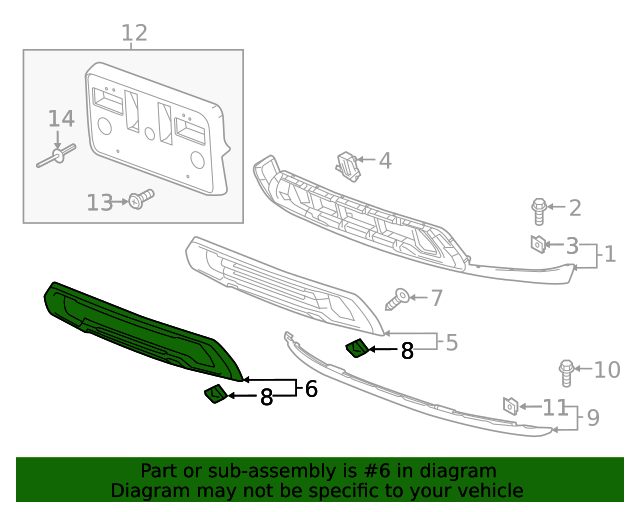 2019-2022 GMC Front Bumper Impact Bar Skid Plate 84482545 GM ...