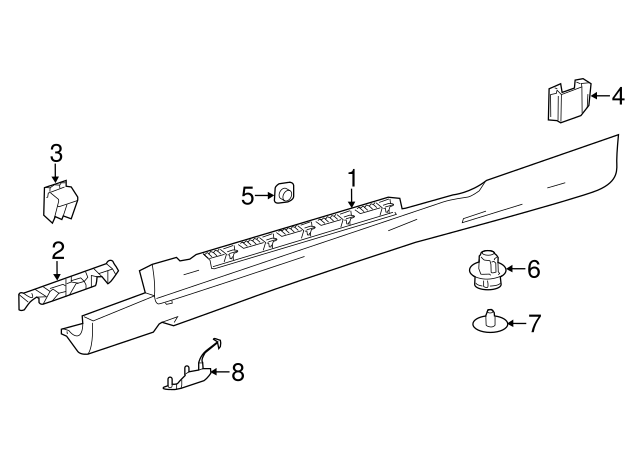 000-991-96-98 - Rocker Molding Retainer Mercedes-Benz USA Parts