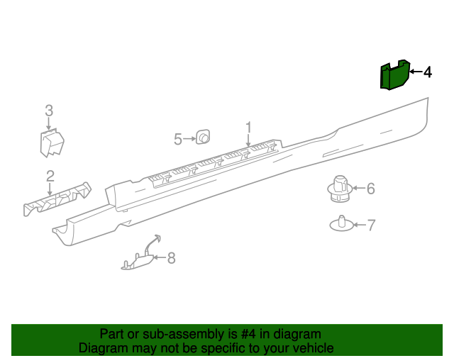 012-988-53-78 - Rocker Molding Rear Clip 2010-2017 Mercedes-Benz ...