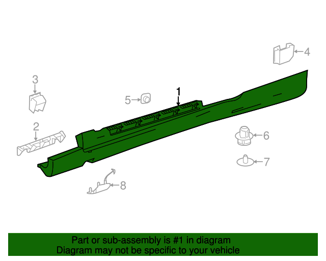 207-698-12-54-9999 - Rocker Molding 2010-2017 Mercedes-Benz | Mercedes ...