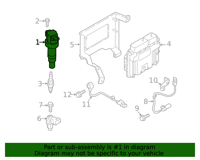 Genuine Ignition Coil for 2015-2021 Hyundai | Part# 27301-2B120 ...
