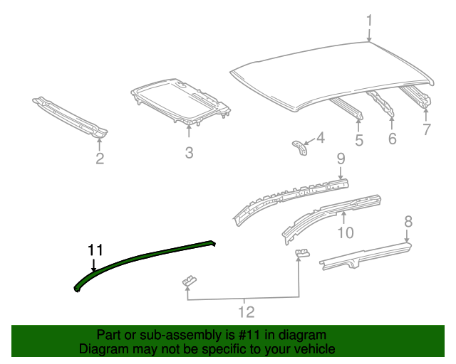 Toyota Drip Molding Part# 7555502040 | Toyota Of Colorado Springs Parts