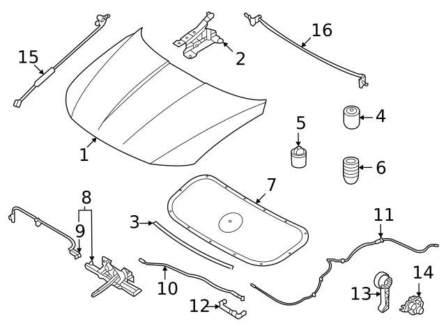 86455-N9000 - Hood Seal 2022-2024 Hyundai Tucson | AutoNationParts.com