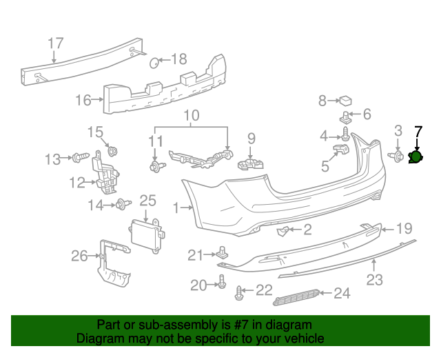52163-07011 - Bumper Cover Cap - 2013-2018 Toyota Avalon | OEM Genuine ...