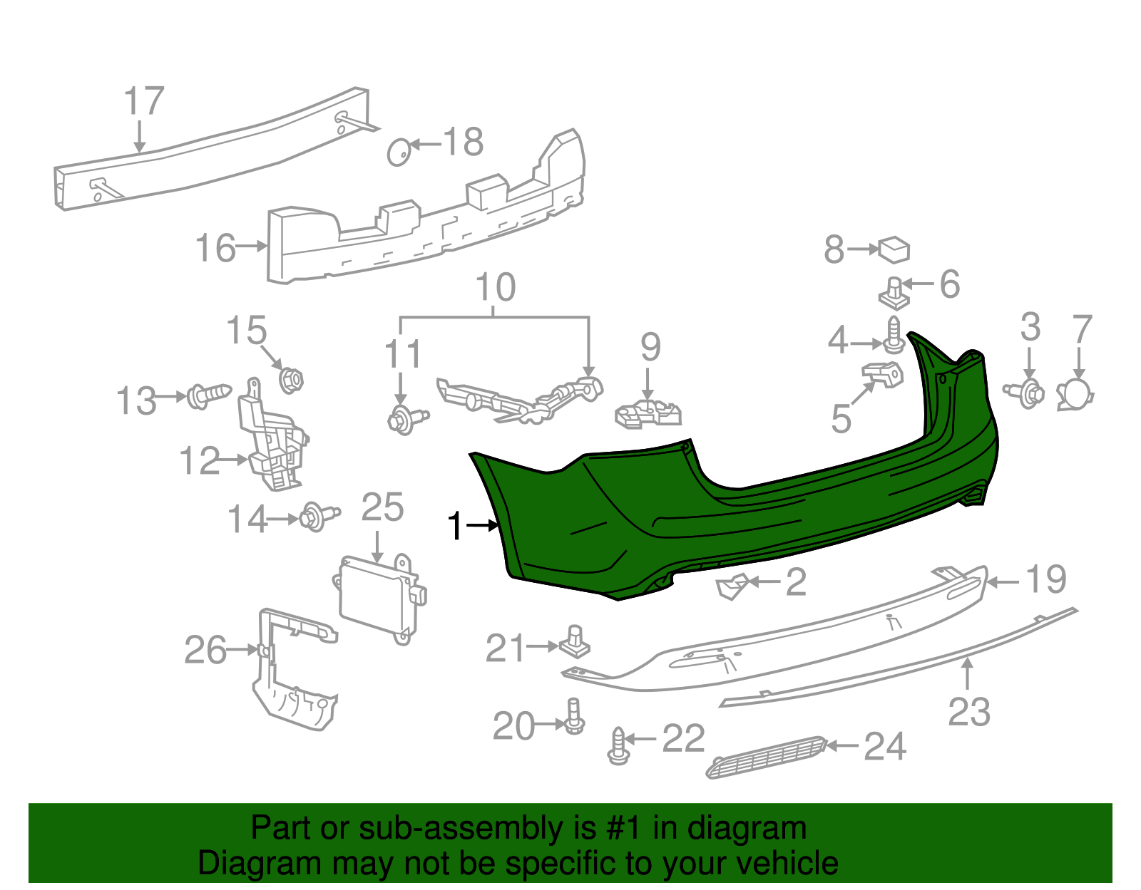 52159-07901 - Cover Rear Bumper Les 2013-2018 Toyota Avalon | Longo ...