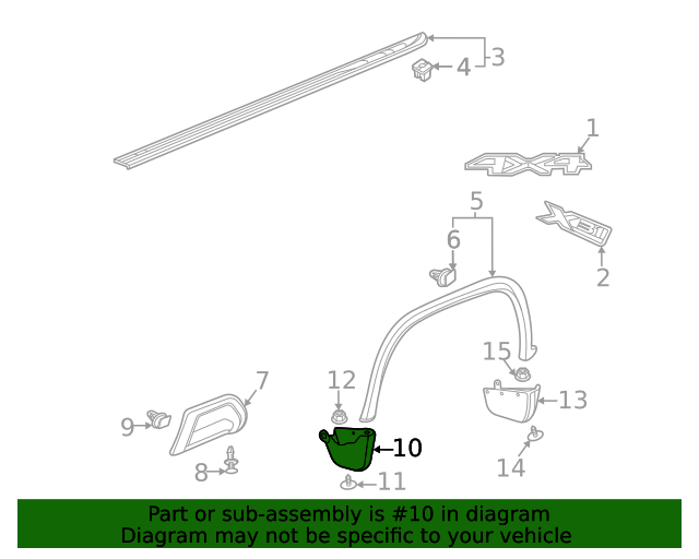 2020-2024 GMC Black Rear Driver Side Tire Front Air Deflector 84574878 ...