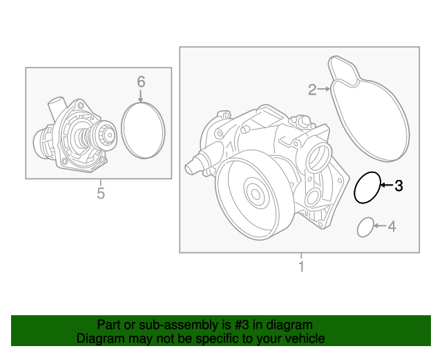 11517642402 - 2016-2022 BMW Water Pump Assembly Seal (11-51-7-642-402 ...