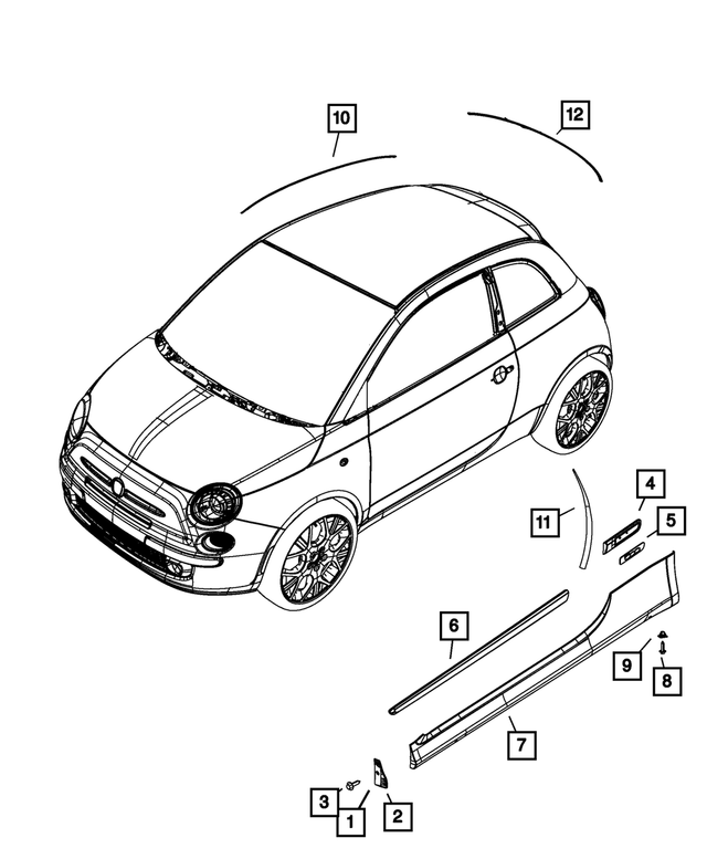 2012-2018 Fiat 500 Front Fender Spat, Right 68087792AA | My Mopar Parts