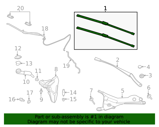 992-955-425-BY - Wiper Blade 2020-2024 Porsche 911 | AutoNation Parts