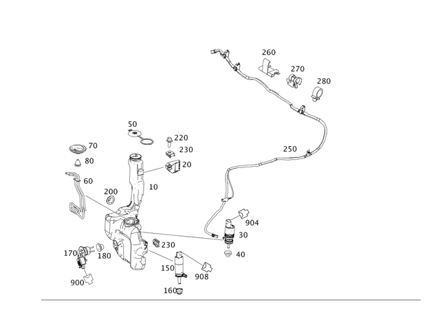 2008-2015 Mercedes-Benz Telescopic Nozzle 204-860-27-47 | MB OEM Parts